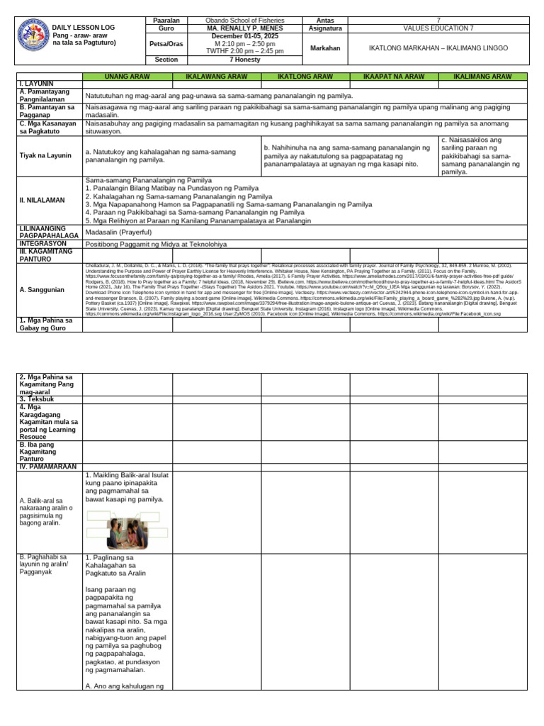 GMRC 7 - Le - 3rd Quarter Lesson 4 Week 5 25-26 | PDF