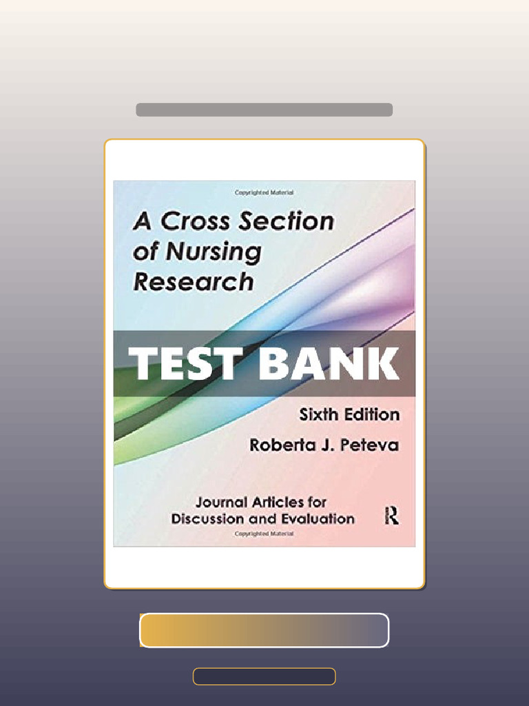 Cross Section of Nursing Research Journal Articles For Discussion and ...
