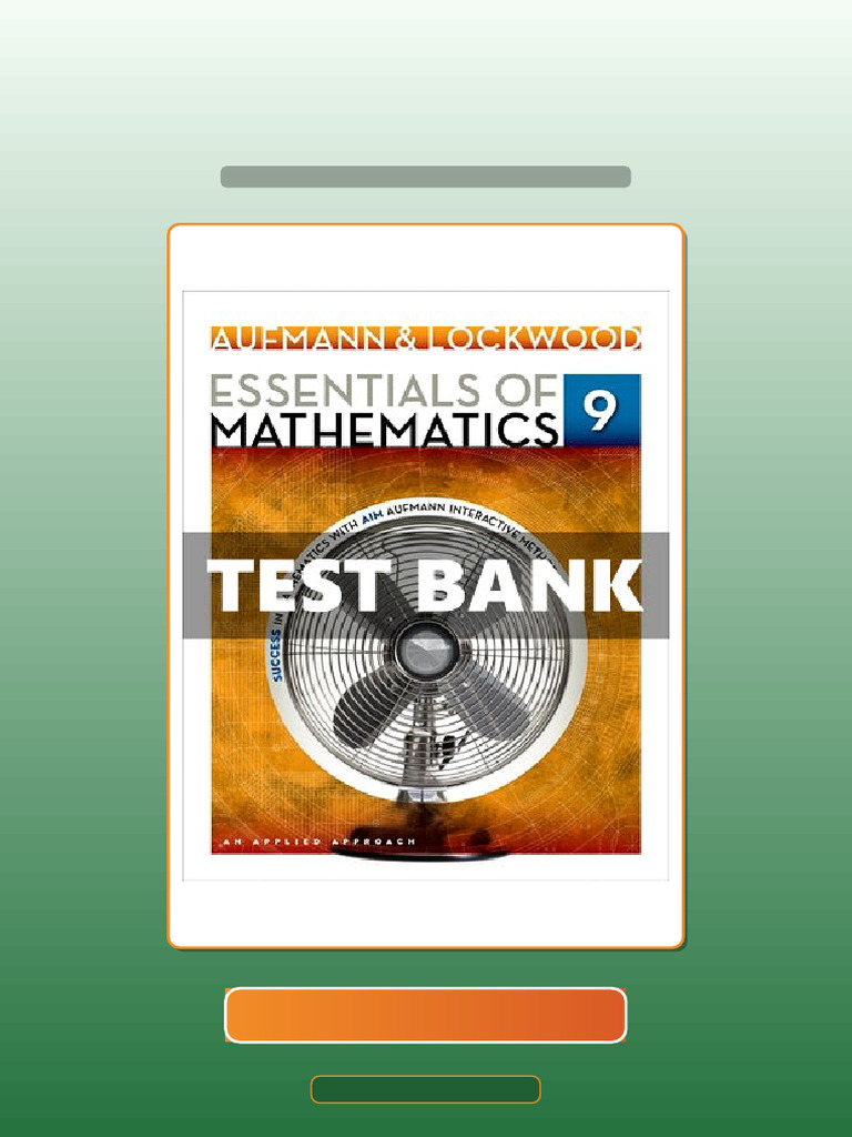 Essentials of Mathematics An Applied Approach 9 Ed Aufmann Ebook and ...