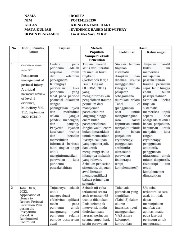 Tugas Buk Lia Evidenbase | PDF