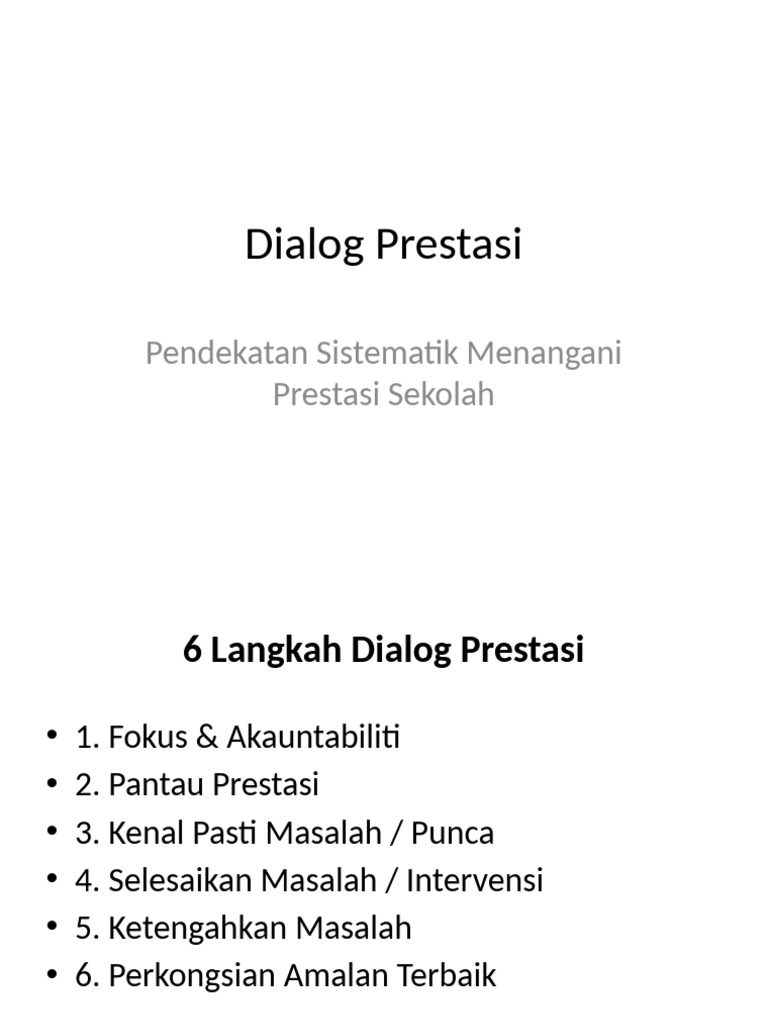 Dialog Prestasi Framework | PDF