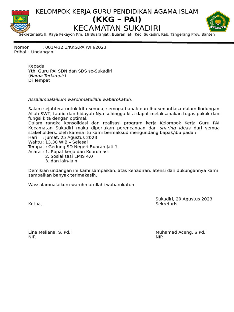 Undangan Raker | PDF