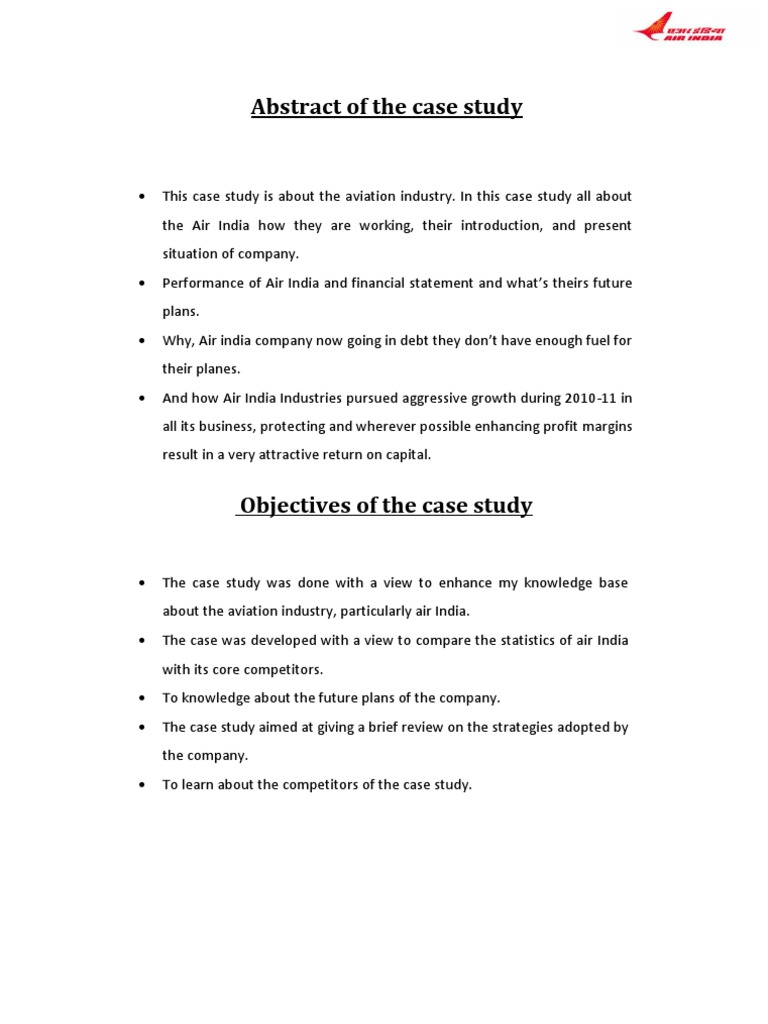 Abstract of the Case Study | Airlines | Aviation