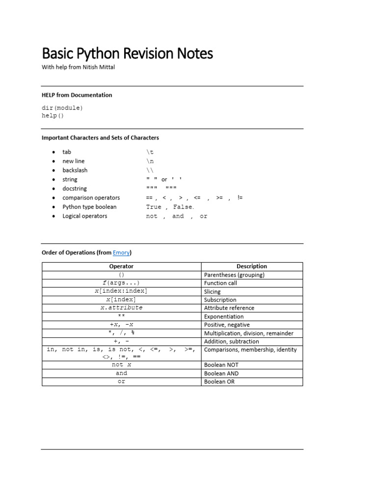 Python Basics | PDF | Boolean Data Type | Variable (Computer Science)