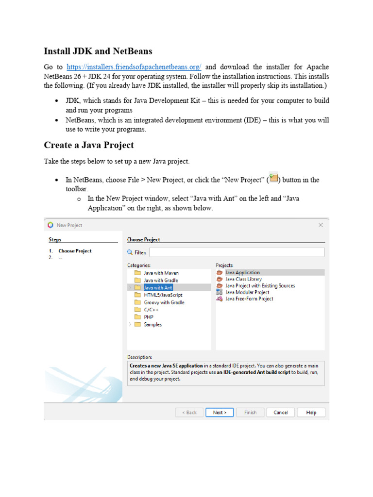 NetBeans Set Up and Intro | PDF | Net Beans | Applications & Software