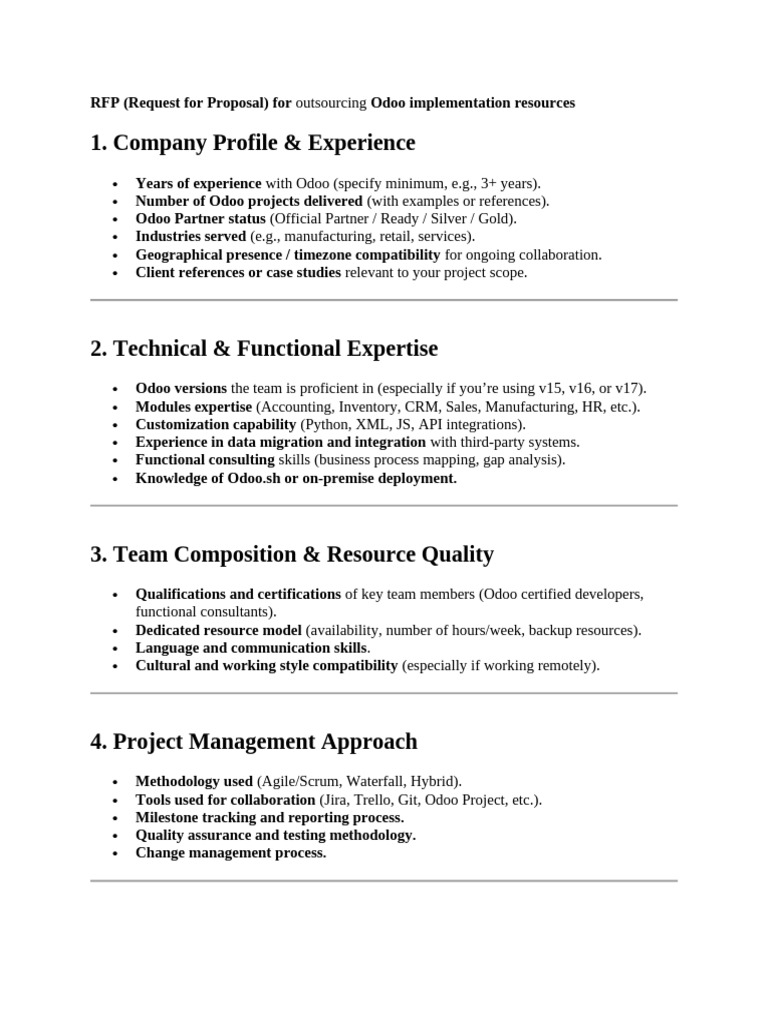 RFP-Outsourcing Odoo Implementation Resources and Selction Criteria ...