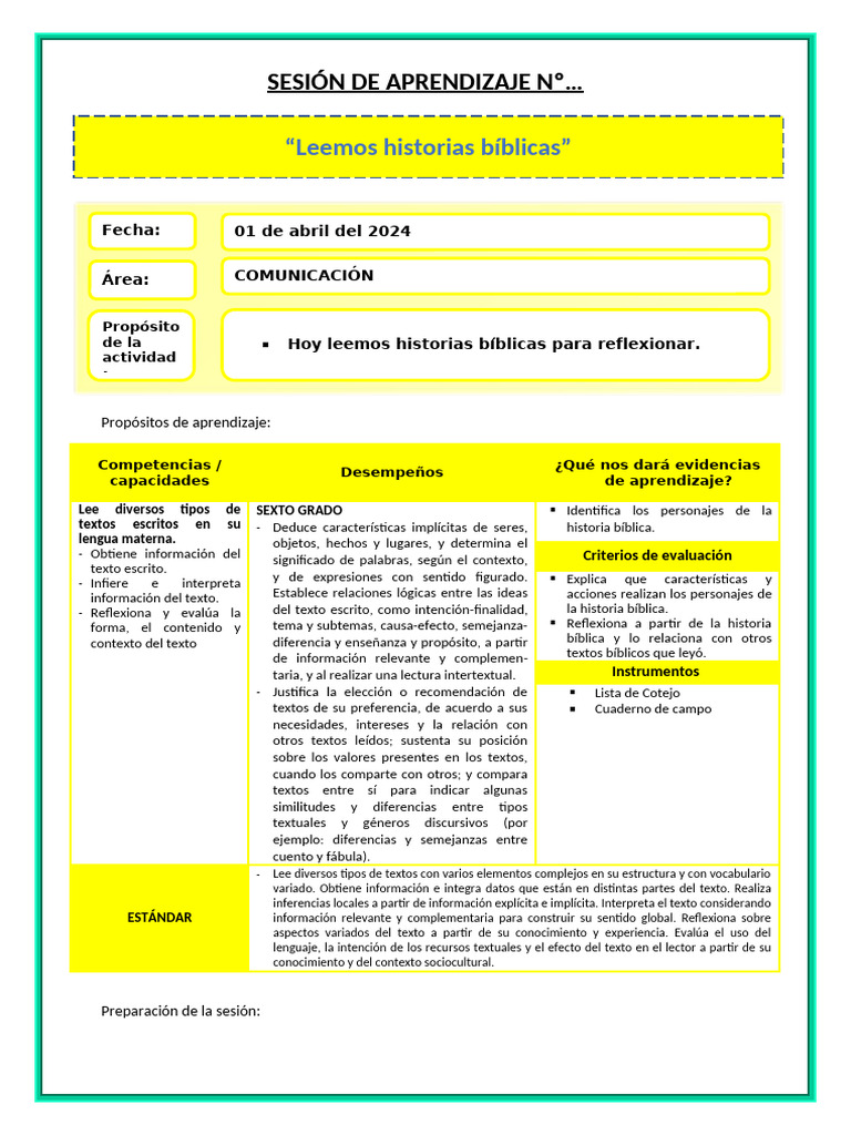 01 de Abril - Comunicacion - Sexto Grado | PDF | Goliat | David