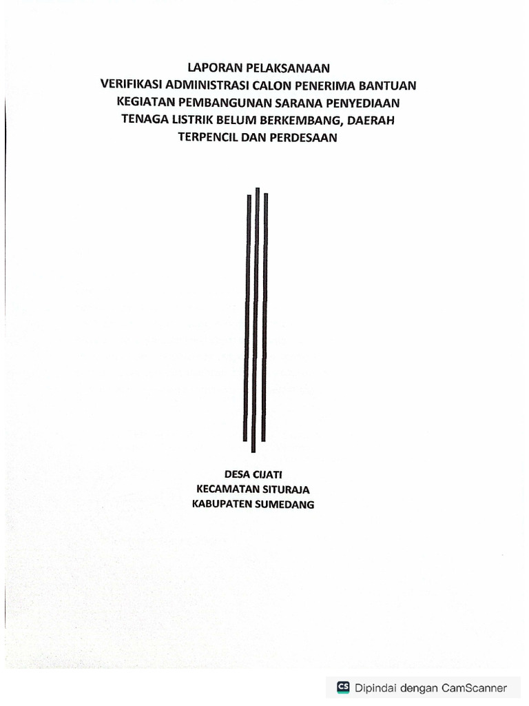Laporan Pelaksanaan Verifikasi Administrasi Calon Penerima LISDES Desa ...
