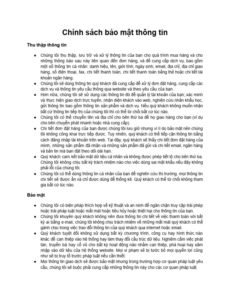 Chinh Sach Bao Matt Hong Tin | PDF