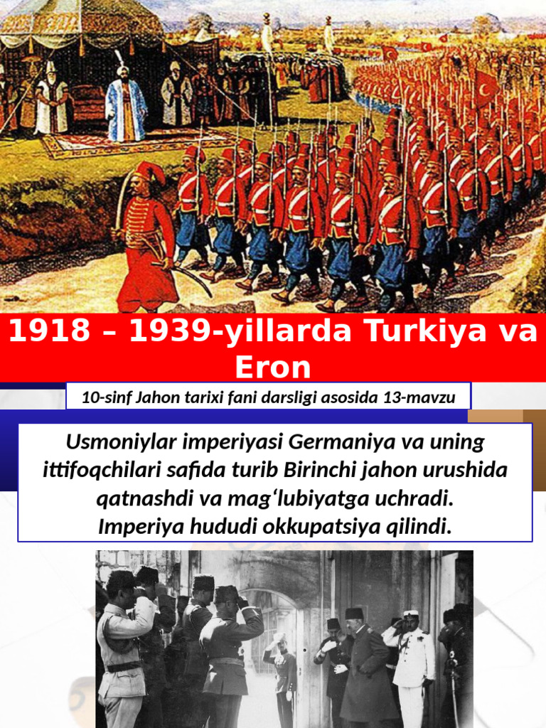 1918-1939 Yillar Turkiya Eron 10 - Jahon | PDF