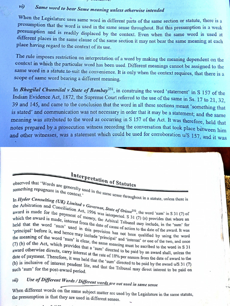 Same Word Same Meaning Subsdiary Rules | PDF