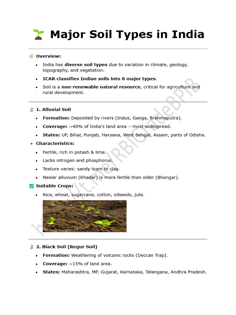Major Soil Types in India Explained | PDF | Soil | Agriculture