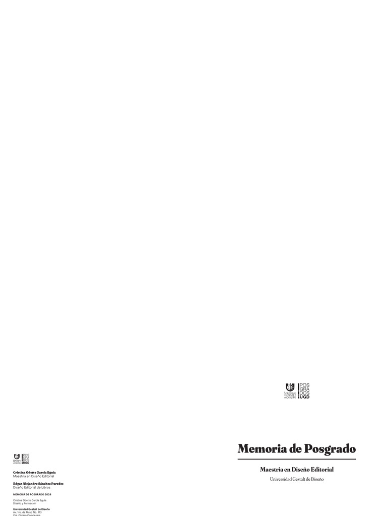 Memoria de Posgrado en Diseño Editorial | PDF