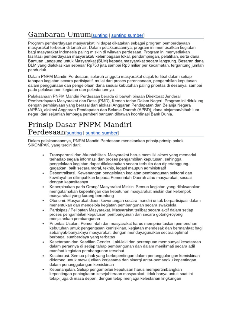 PNPM Mandiri: Pemberdayaan Masyarakat Desa | PDF