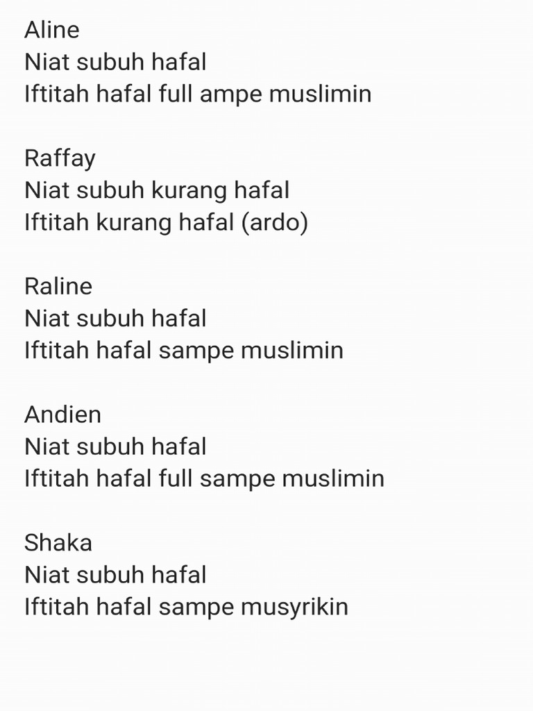 TKQ Niat Shalat& Doa Iftitah | PDF
