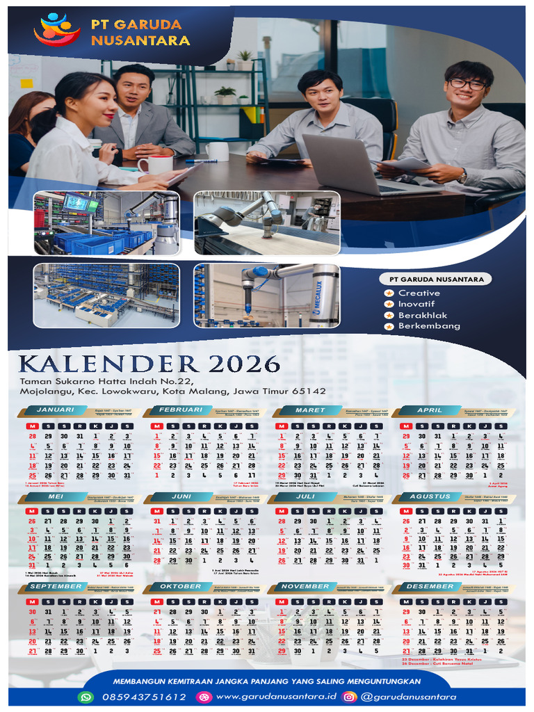 Kalender 2026 PT Garuda Nusantara | PDF