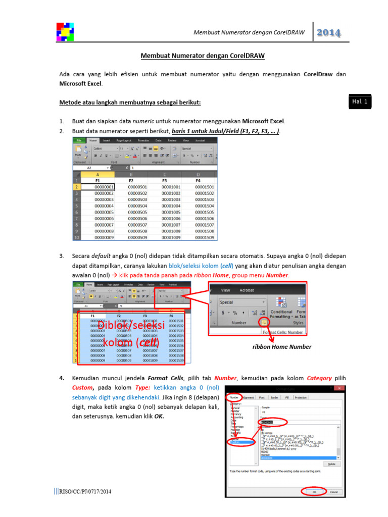 Cara Membuat Numerator di CorelDRAW | PDF