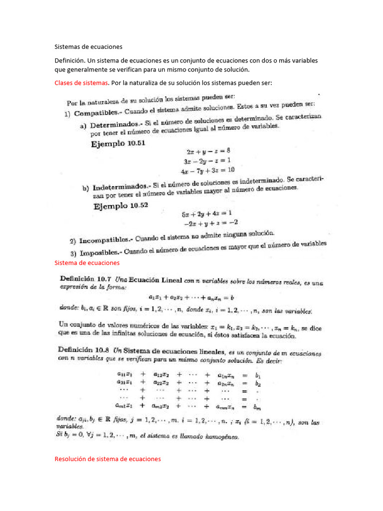 Sistemas de Ecuaciones Lineales y Cuadráticas | PDF