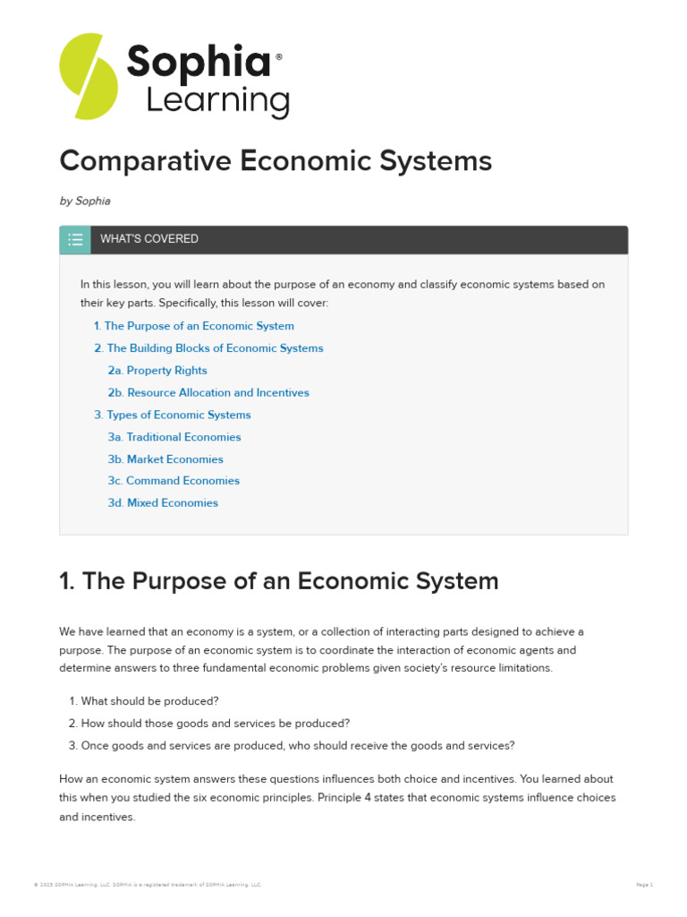Understanding Economic Systems Explained | PDF | Economic System ...