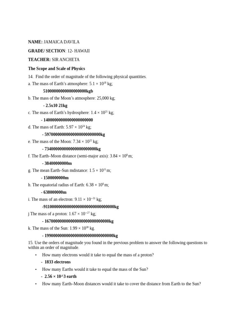Physics Quantities and Conversions Guide | PDF | Earth | Mass