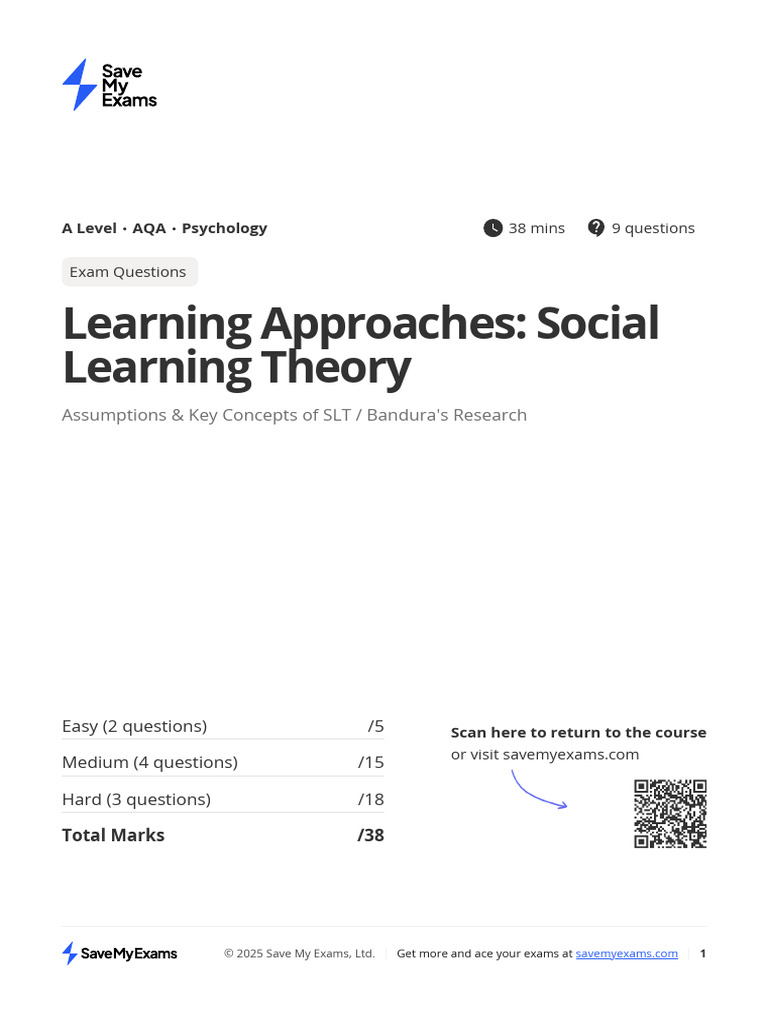 Learning Approaches Social Learning Theory v95J5rCYQstRWbMb | PDF ...