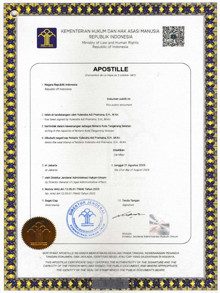 Sertifikat Apostille dan Surat Pernyataan | PDF | Driver's License ...