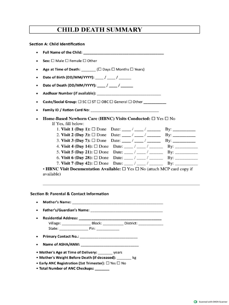 Child Death Summary Final 420 | PDF