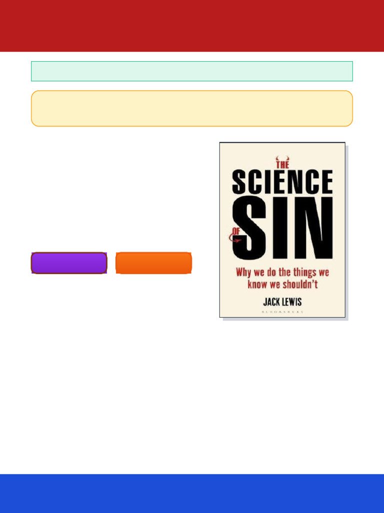 The Science of Sin Why We Do The Things We Know We Shouldn t Jack Lewis ...