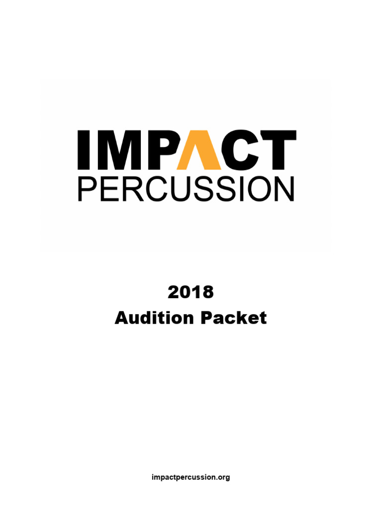 2018 IMPACT Percussion Audition Packet | PDF | Musical Instruments ...
