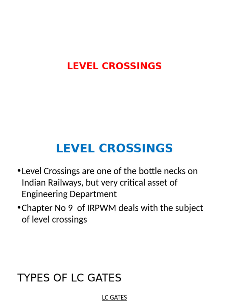 Level Crossings RC P.way | PDF | Road | Rail Transport
