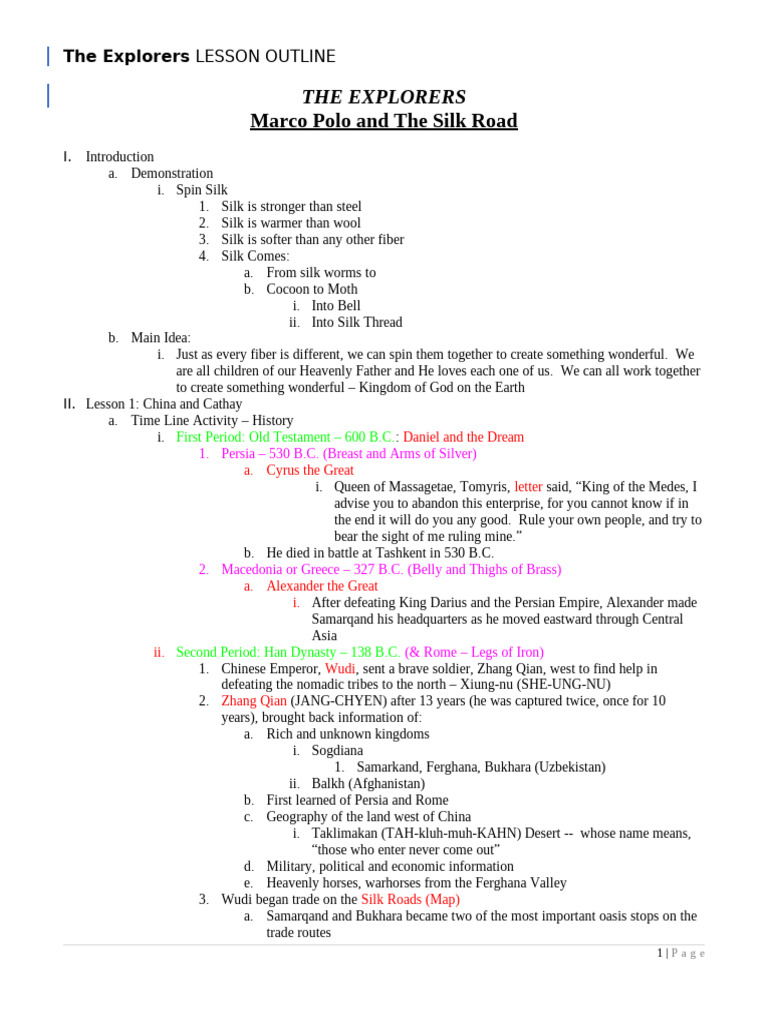 Marco Polo and the Silk Road Journey | PDF | Silk Road | Marco Polo