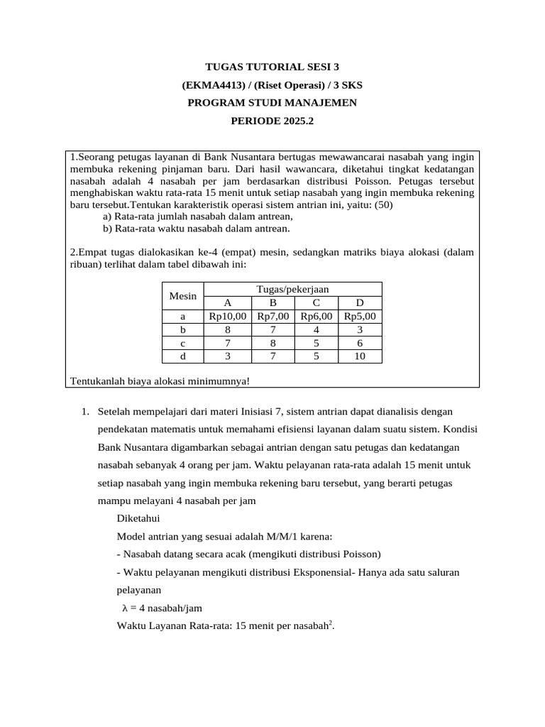 Tugas 3 Riset Operasi | PDF