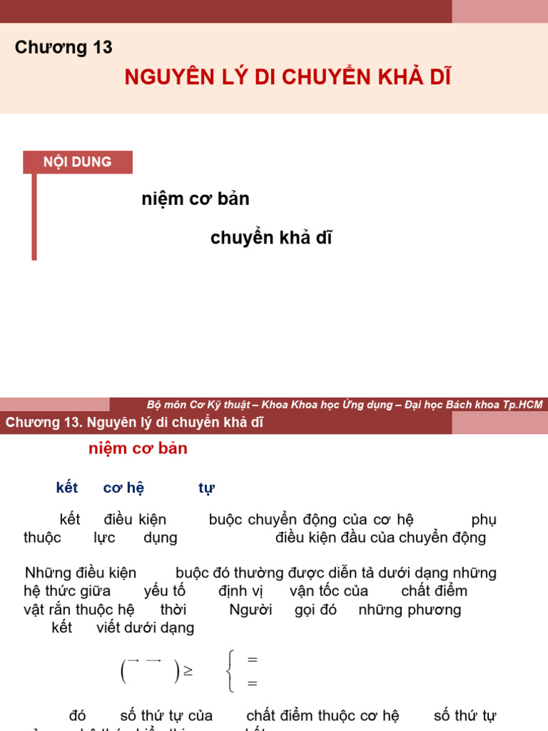Phan 3 - Dong Luc Hoc - Chuong 13 - Nguyen Ly Di Chuyen Kha Di | PDF