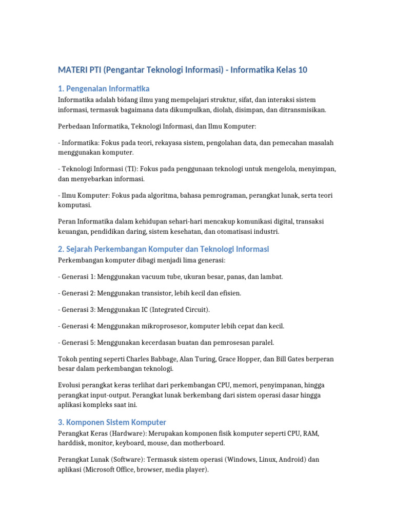 Materi PTI Jelaskan | PDF