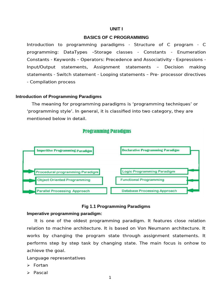 C Programming Basics and Paradigms | PDF | Data Type | Computer Program