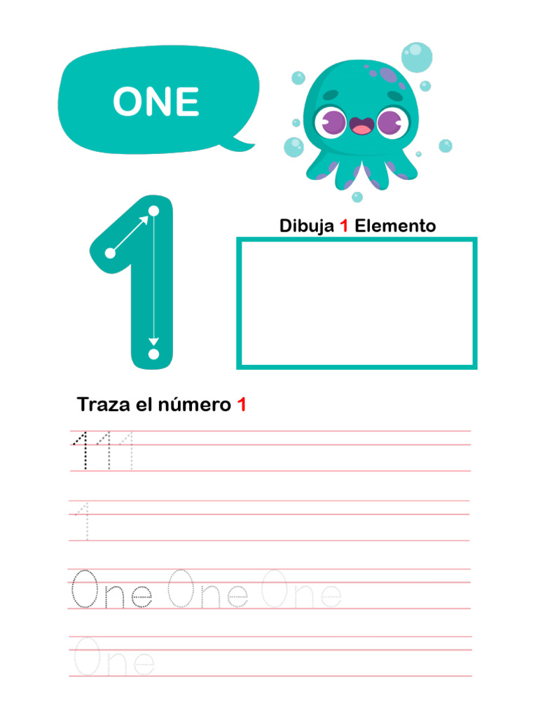 Dibujo y Trazado de Números del 1 al 10 | PDF