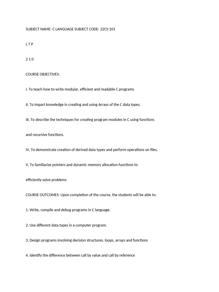 Subject Name- c | PDF | Pointer (Computer Programming) | Computer Program