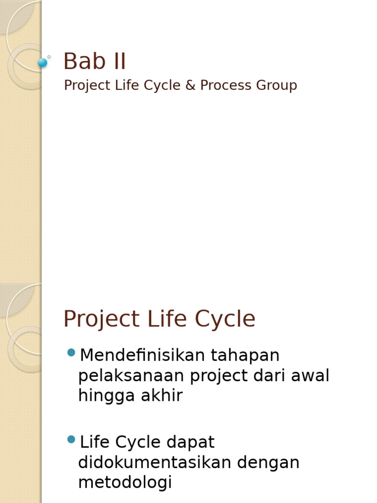 Bab II - Project Life Cycle Process Group | PDF