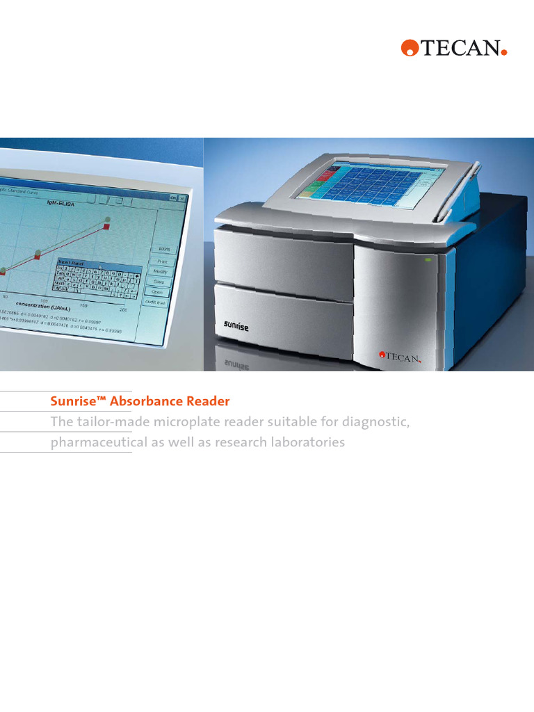 Sunrise™ Absorbance Reader Overview | PDF | Optical Filter | Temperature
