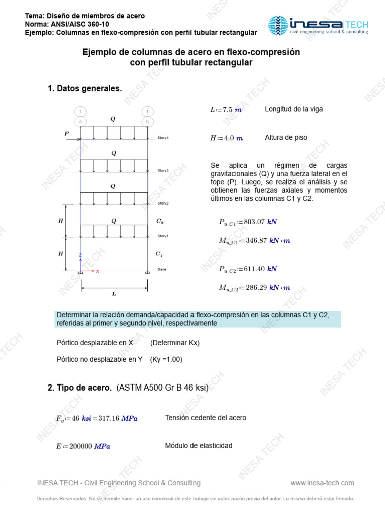 Columna Acero (Tubular Rectangular) | PDF | Columna | Mecánica de sólidos