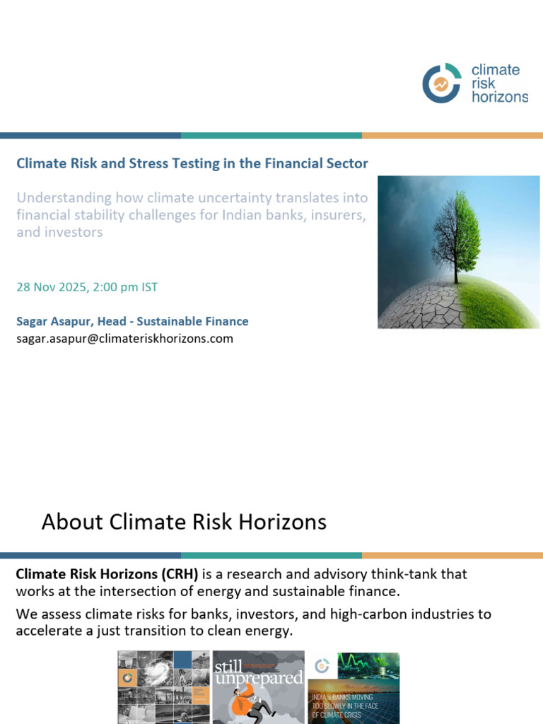 Climate Risk Stress Test Sagar_s Presentation | PDF | Risk | Climate Change