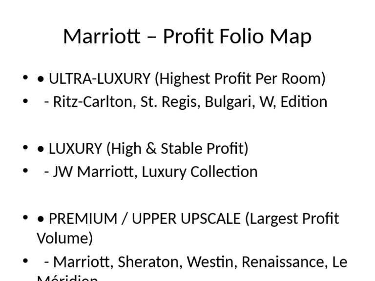 Marriott Profit Folio Map | PDF