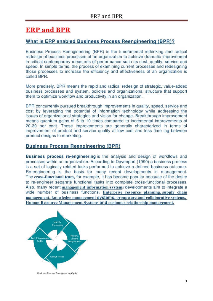 ERP and BPR | PDF | Enterprise Resource Planning | Business Process ERP and BPR | PDF | Enterprise Resource Planning | Business Process