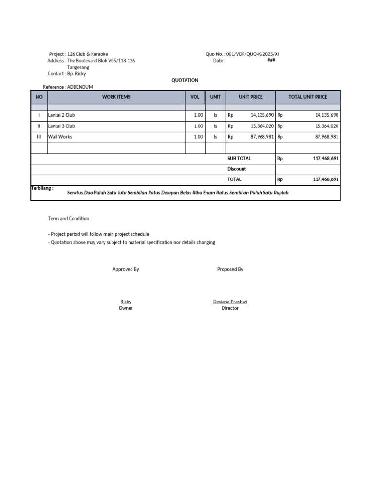 RAB Addendum 126 Club & Karaoke 12112025 | PDF | Furniture