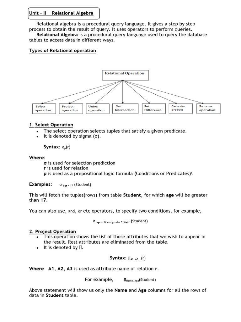 RDBMS - UNIT 2 | PDF | Relational Model | Sql