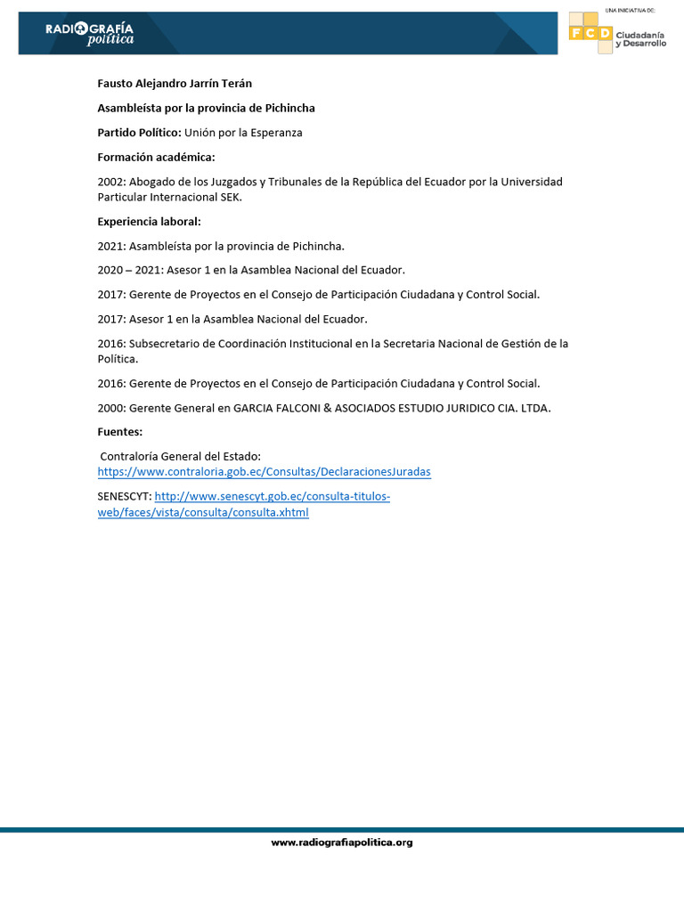 Fausto AlejandroJarrín Terán | PDF