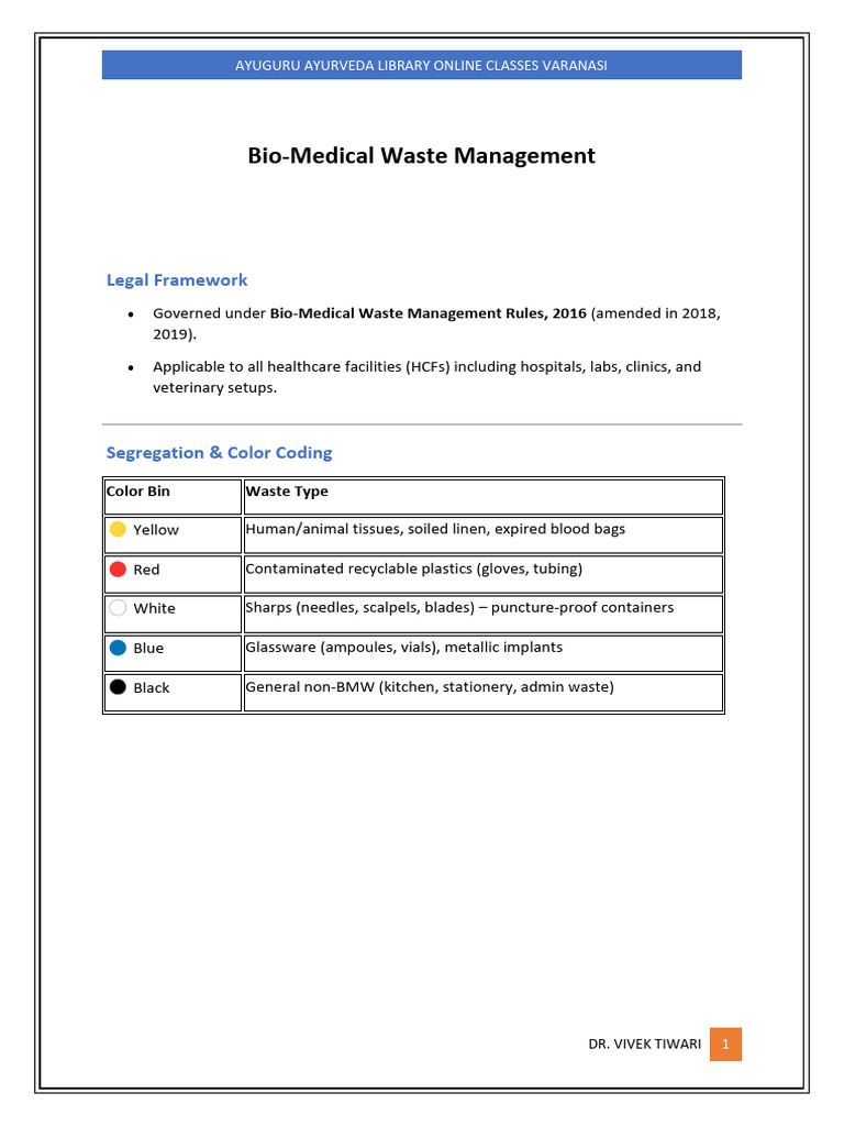 Bio-Medical Waste Management | PDF