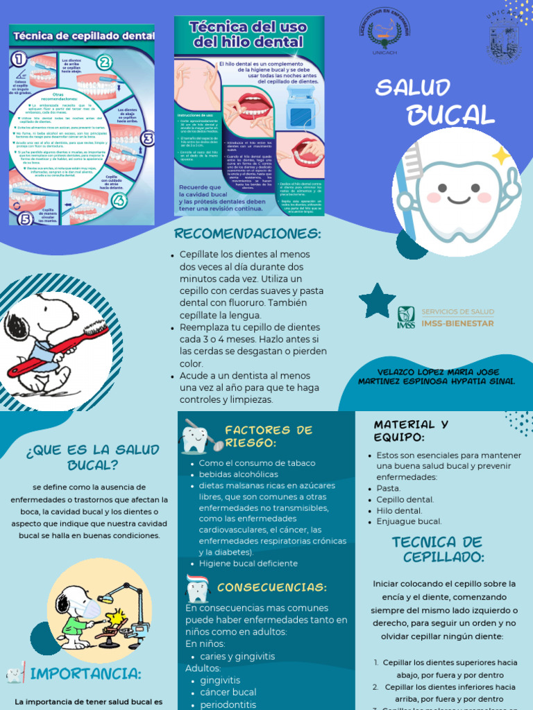Triptico Salud Bucal | PDF | Especialidades Medicas | Boca