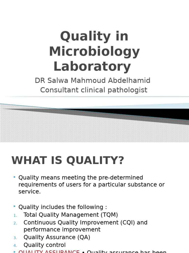 Quality in Microbiology Laboratory | PDF | Quality Assurance | Laboratories