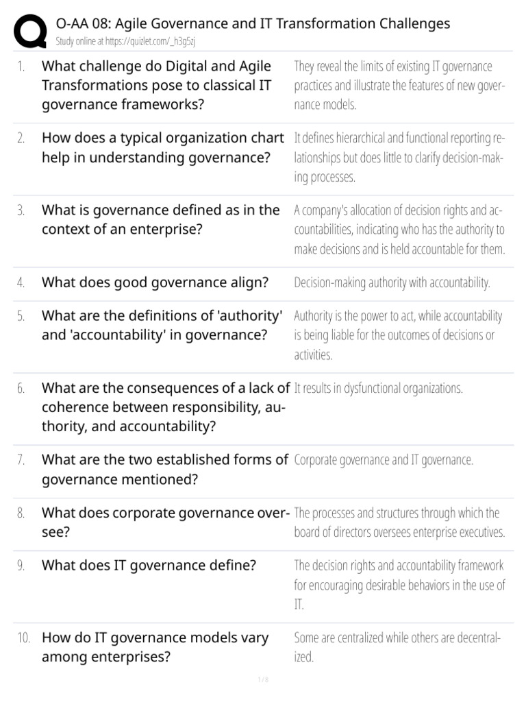 O-AA 08 Agile Governance and IT Transformation Challenges | PDF ...